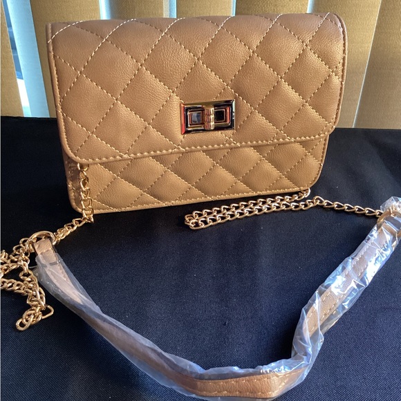 Bags | Fashion Quilted Tan Chain Shoulder Bag | Poshmark